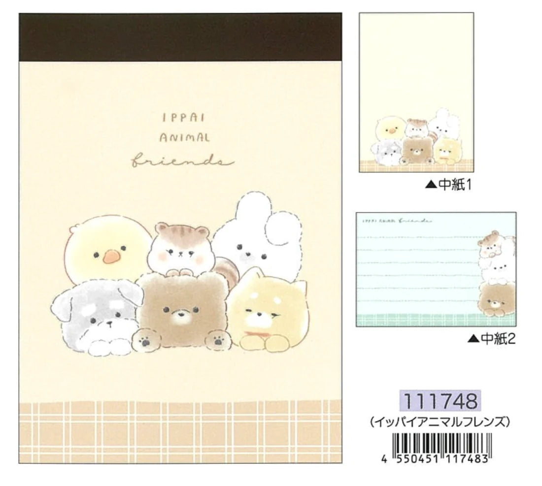 Crux Ippai Animal Friends Mini Memo Pad – kawaiipaperdream