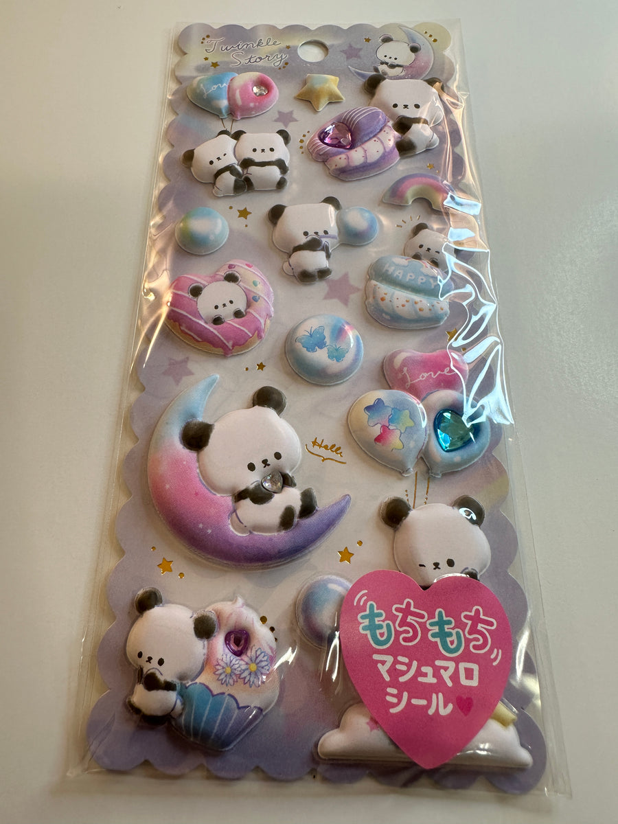 Twinkle Story Panda Super Puffy Sticker Sheet – kawaiipaperdream