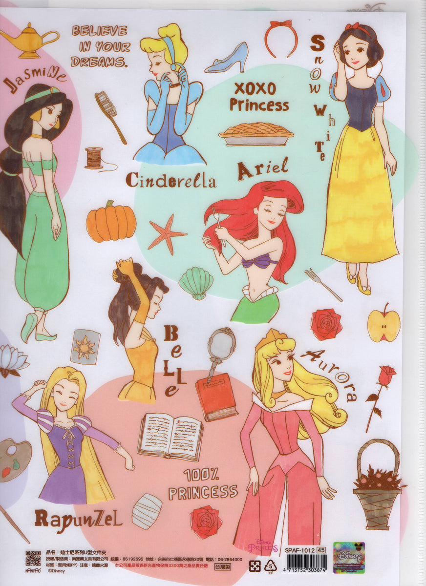 Disney Princesses Deadstock A4 File Folder – kawaiipaperdream