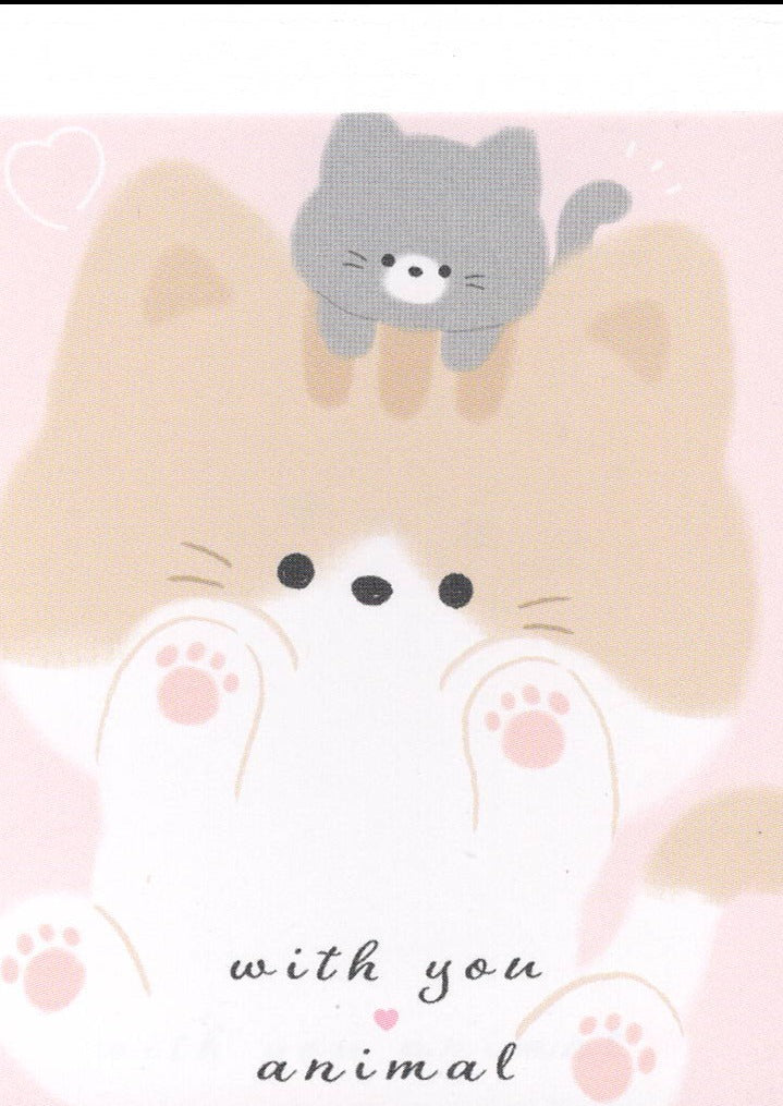 Kamio With You Animal Cat Mini Memo Pad – kawaiipaperdream